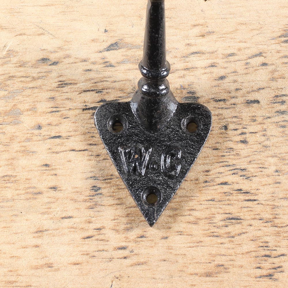 Black 4-inch WC Cast iron Hook